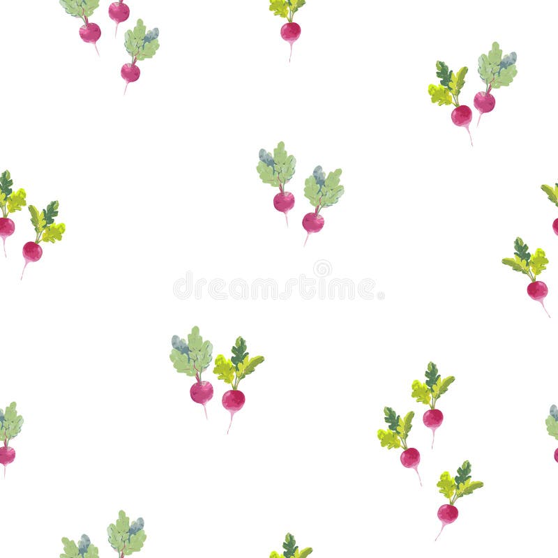Vector Seamless Radish Pattern, Cute Minimalist Kids Vegetable Design ...