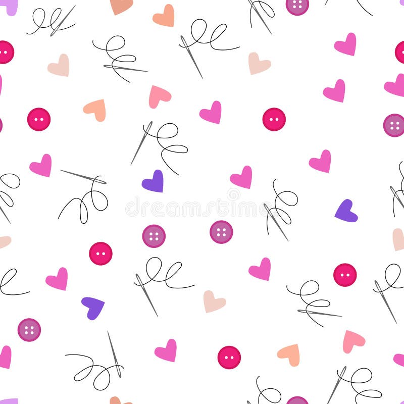 Vector Seamless Repeat Pattern with Different Sewing Accessories Stock ...