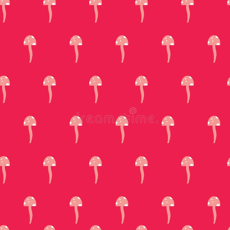 Vector Seamless Repeat Pattern Red Background and White Mushroom Stock ...