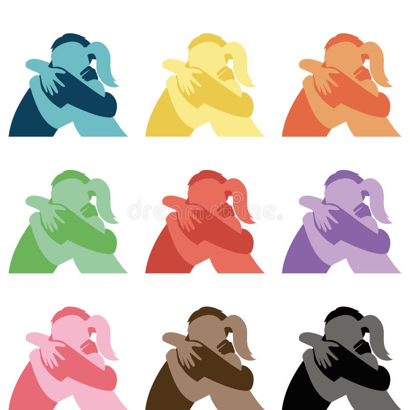 Pattern with Silhouettes of Hugging Men and Women Stock Vector ...