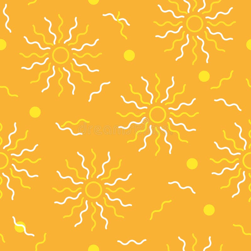 Seamless Repeating Illustration Children`s Pattern of the Sun Stock ...