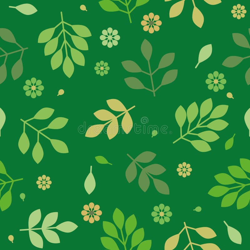 Seamless Repeating Illustration Floral Pattern Leaves Stock Vector ...