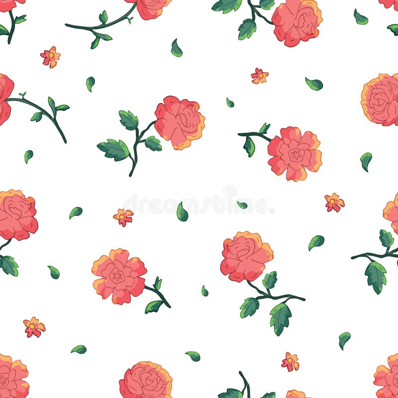 Vector Seamless Retro Pattern, Flowers . Fills, Wallpaper, Surface ...