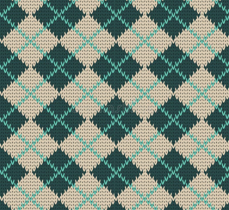 Vector Seamless Rhombus Blue Color Knitted Pattern Stock Vector ...