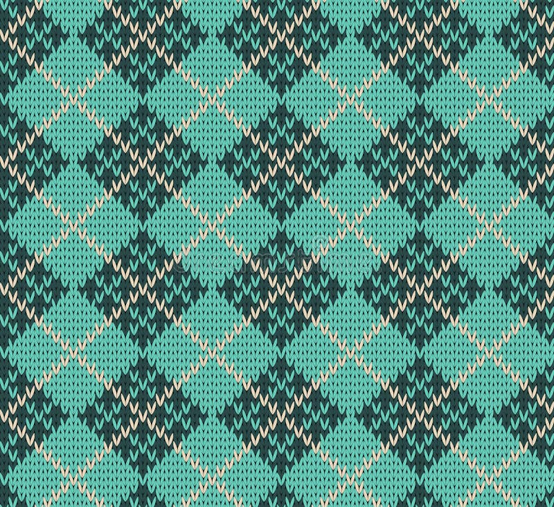 Vector Seamless Rhombus Blue Color Knitted Pattern Stock Vector ...