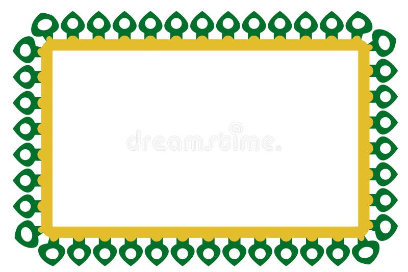 Vector Rounded Corner Rectangle Decoration Traditional House of Old ...