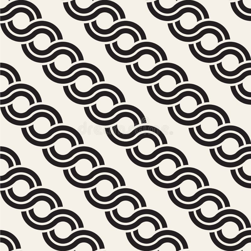 Vector Seamless Rounded Interlacing Lines Pattern. Modern Stylish Abstract Texture Stock Vector ...