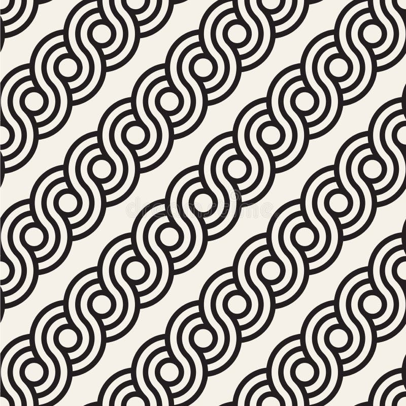 Vector Seamless Rounded Interlacing Lines Pattern. Modern Stylish ... Vector Seamless Rounded Interlacing Lines Pattern. Modern Stylish ...