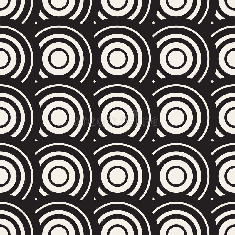 Vector Seamless Rounded Lines Pattern. Abstract Geometric Background ...