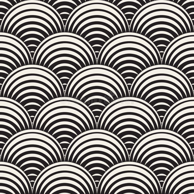 Vector Seamless Rounded Lines Pattern. Abstract Geometric Background ...