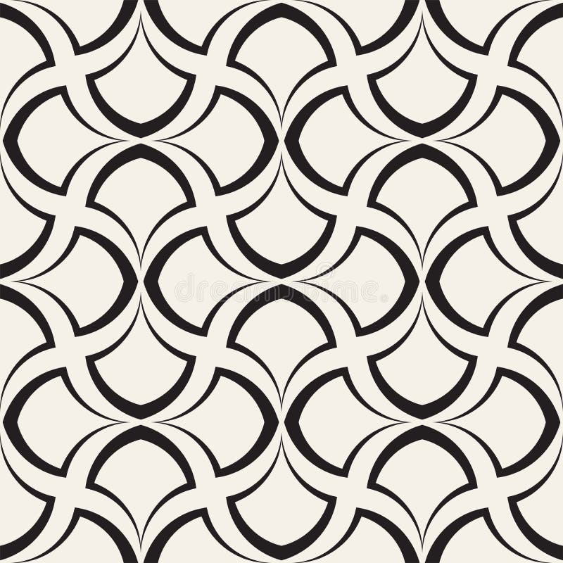 Vector Seamless Rounded Lines Pattern. Abstract Geometric Background ...