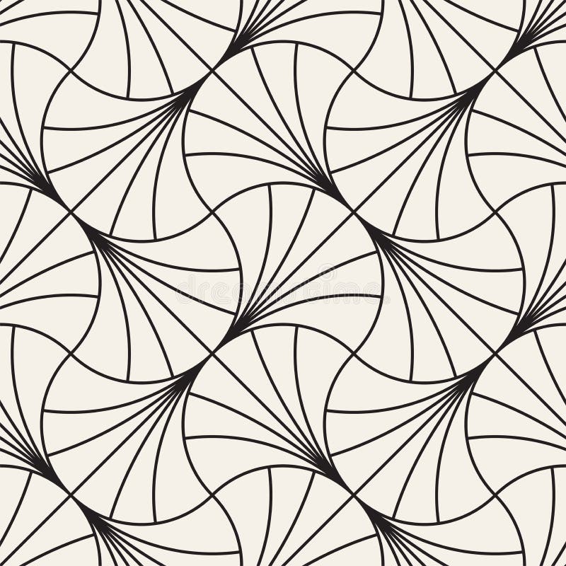 Vector Seamless Rounded Lines Pattern. Abstract Geometric Background ...