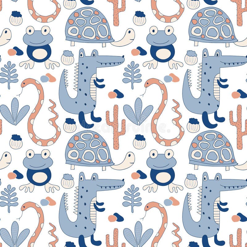 Vector Seamless Savannah Pattern Stock Vector - Illustration of style ...