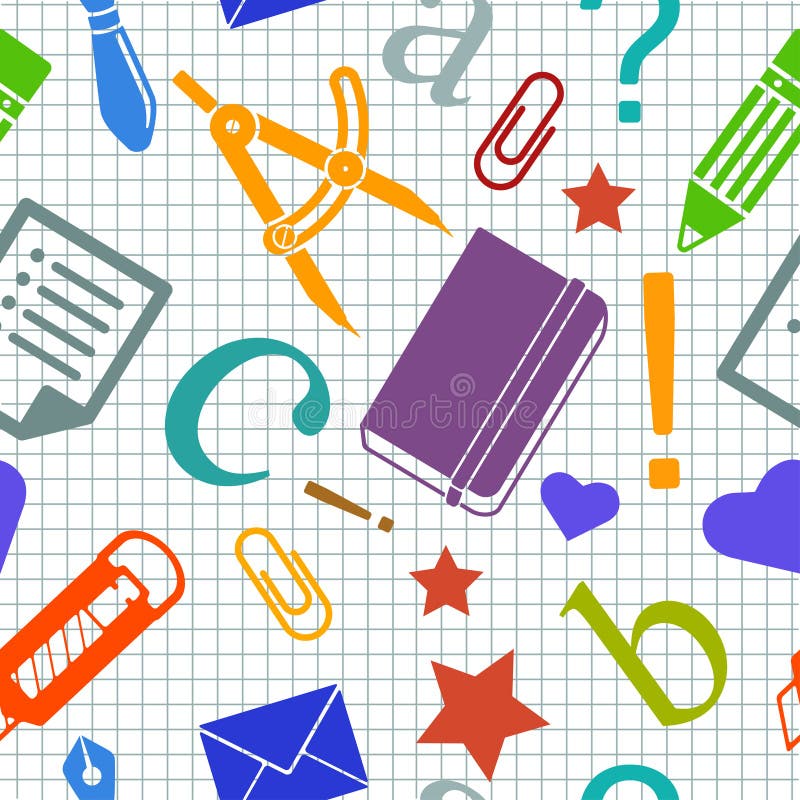 Vector Seamless School Pattern Stock Vector - Illustration of design ...