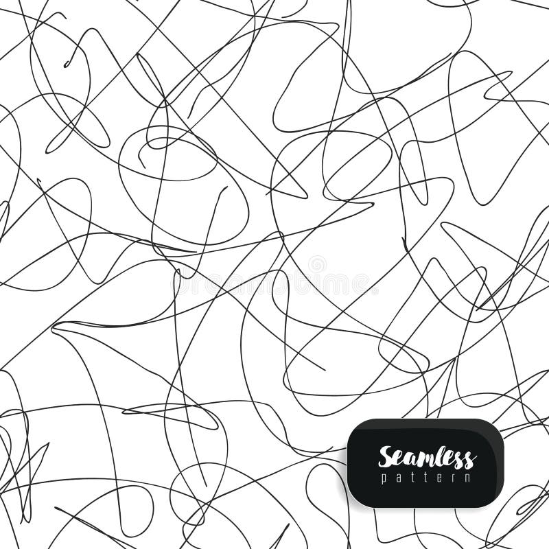 Seamless Set of Scribble Patterns. Stock Vector - Illustration of ...