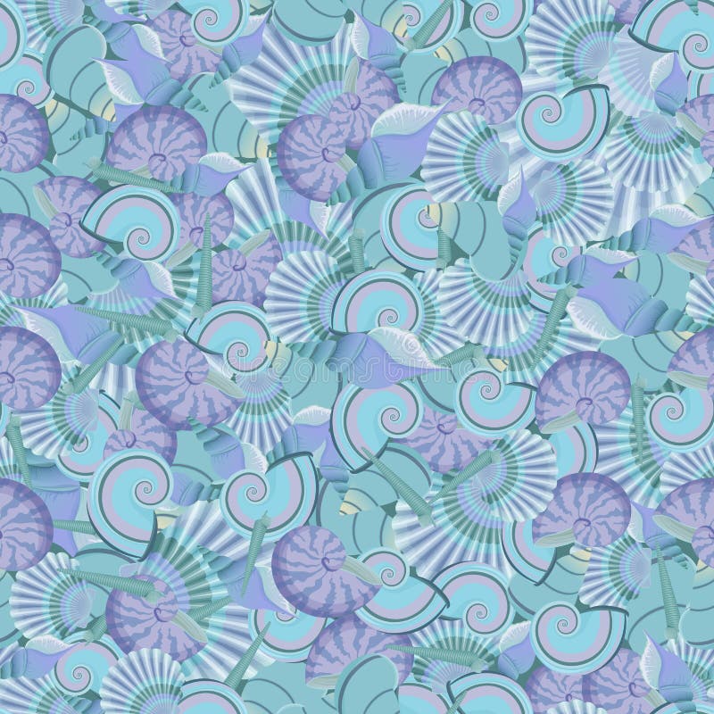 Vector Seamless Sea Shells Pattern. Perfect for Posters, Prints and ...