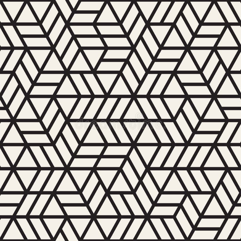 Vector Seamless Stripes Pattern. Modern Stylish Texture with Monochrome Trellis. Repeating ...