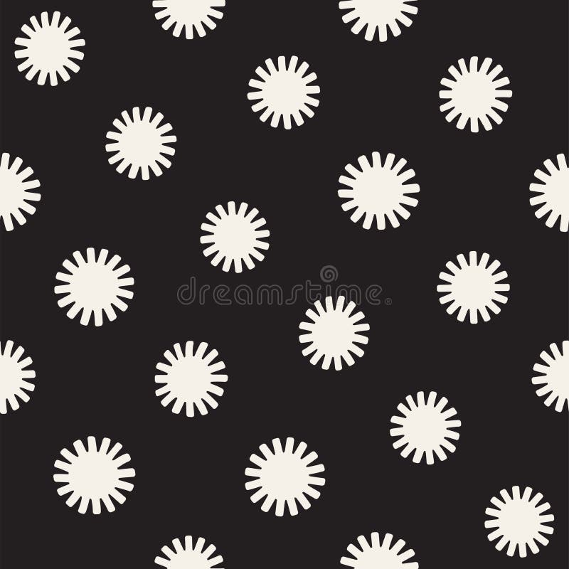 Vector Seamless Sunburst Shapes Freehand Pattern. Stock Vector ...