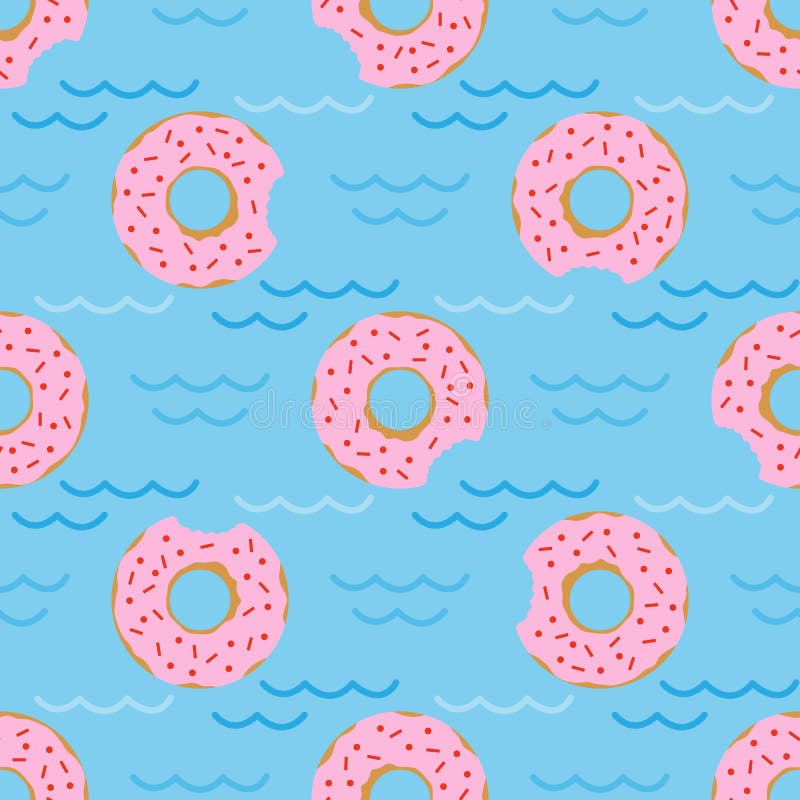 Vector Seamless Swimming Pool Float Rings Pattern Stock Vector ...