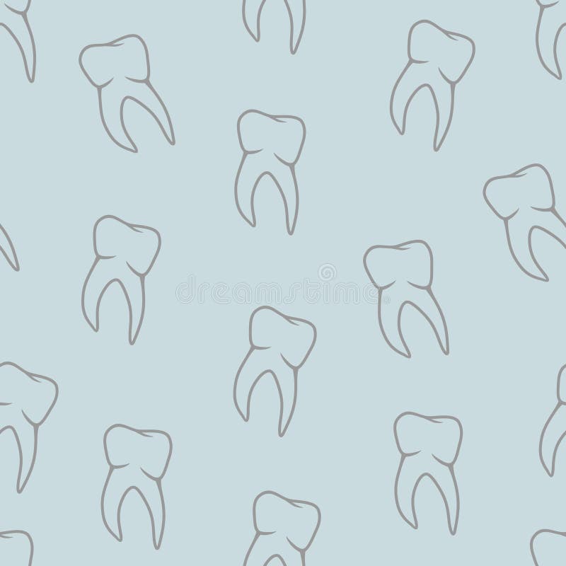 Vector Seamless Teeth Pattern on Blue Background Stock Vector ...