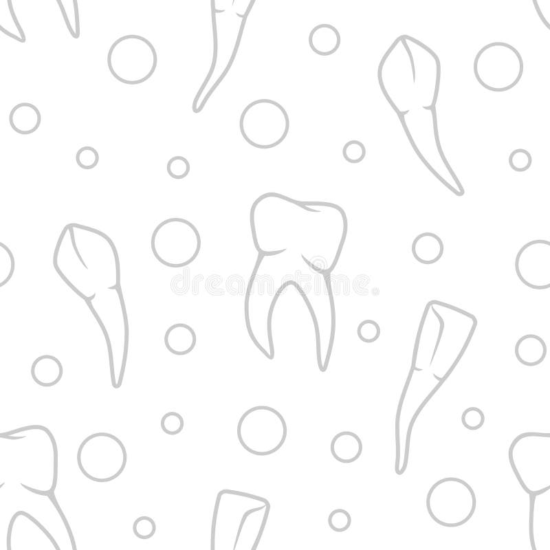 Vector Seamless Teeth Pattern on White Background Stock Vector ...