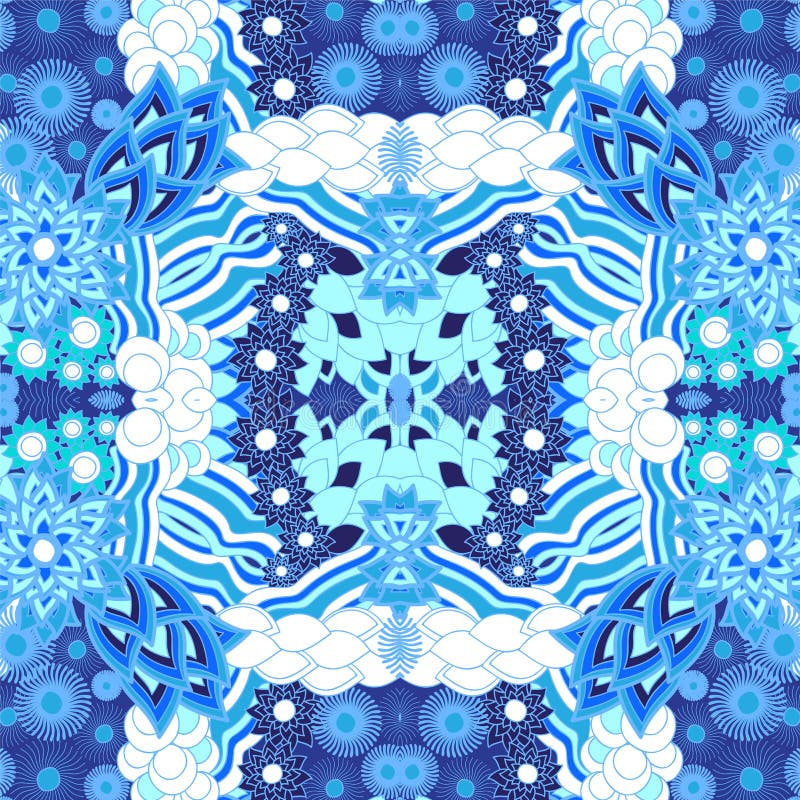 Vector Seamless Texture with Abstract Flower. Ethnic Seamless Pa Stock ...