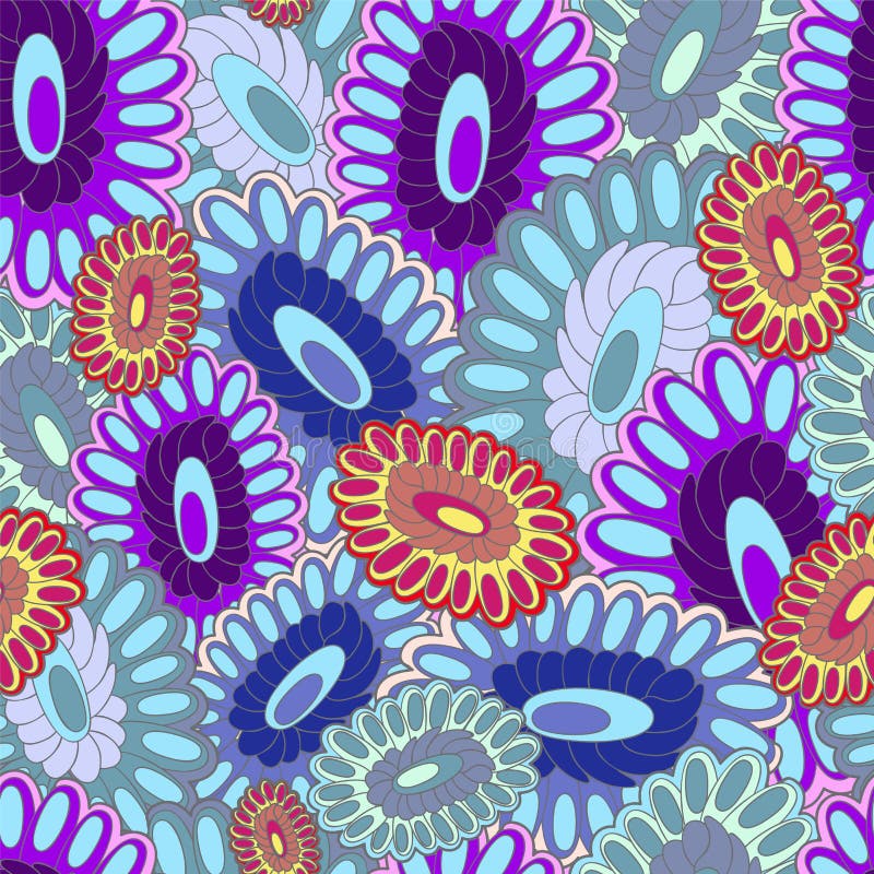 Vector Seamless Texture with Abstract Flower. Ethnic Seamless Pa Stock ...