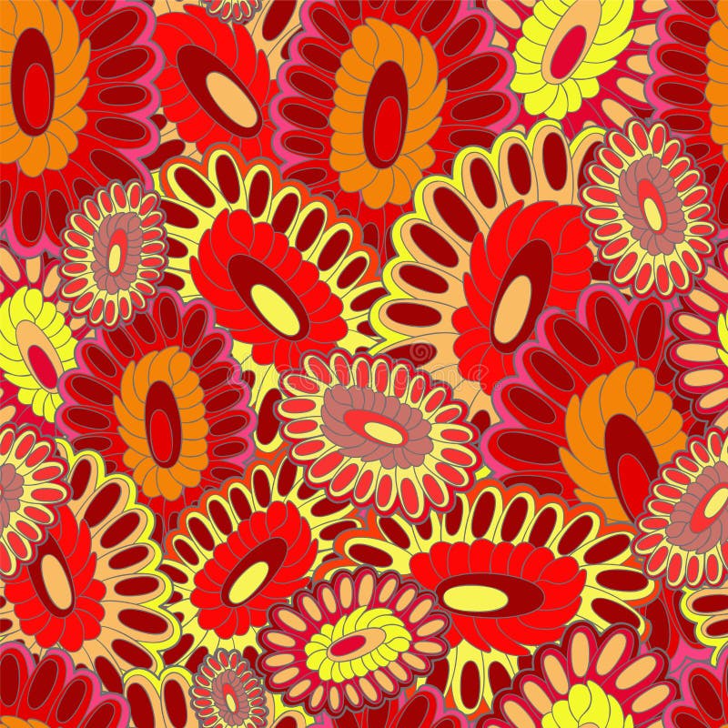 Vector Seamless Texture with Abstract Flower. Ethnic Seamless Pa Stock ...