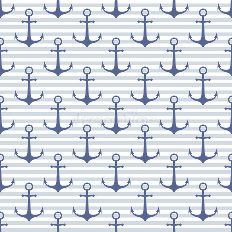 Vector Seamless Texture with Anchors Stock Illustration - Illustration ...