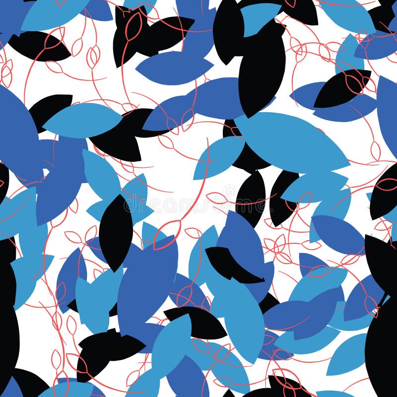 Vector Seamless Texture Background Pattern. Hand Drawn, Blue, Red ...