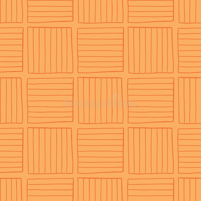 Vector Seamless Texture Background Pattern. Hand Drawn, Orange Colors ...