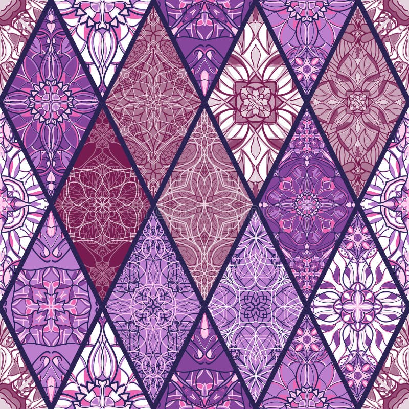 Vector Seamless Texture Beautiful Mega Patchwork Pattern For Design