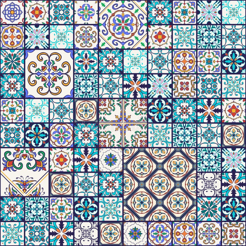 Patchwork Pattern Of Rainbow Colors Stock Vector - Illustration of ...