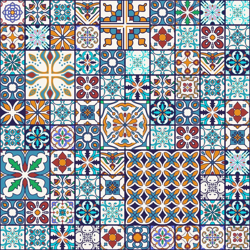 Vector Seamless Texture Beautiful Mega Patchwork Pattern For Design