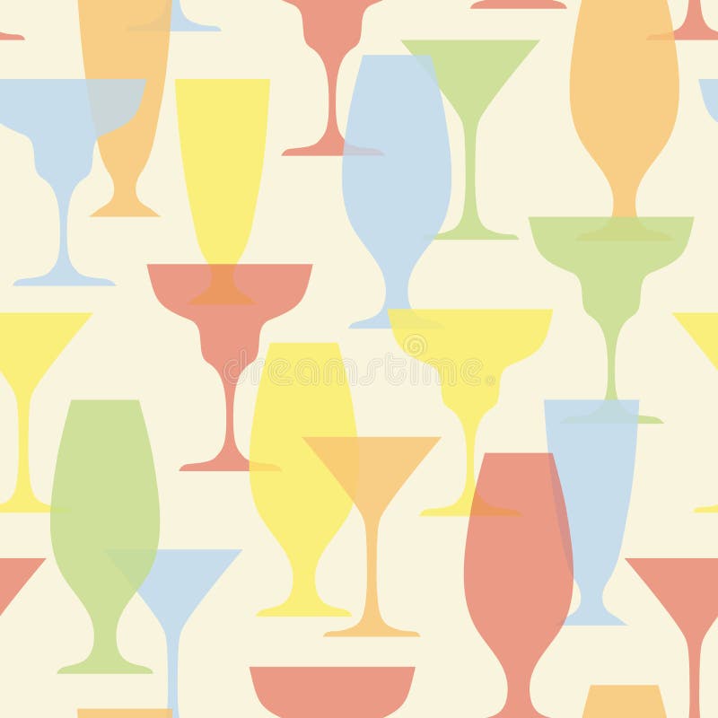 Vector Seamless Texture with Cocktail Glasses Stock Vector ...