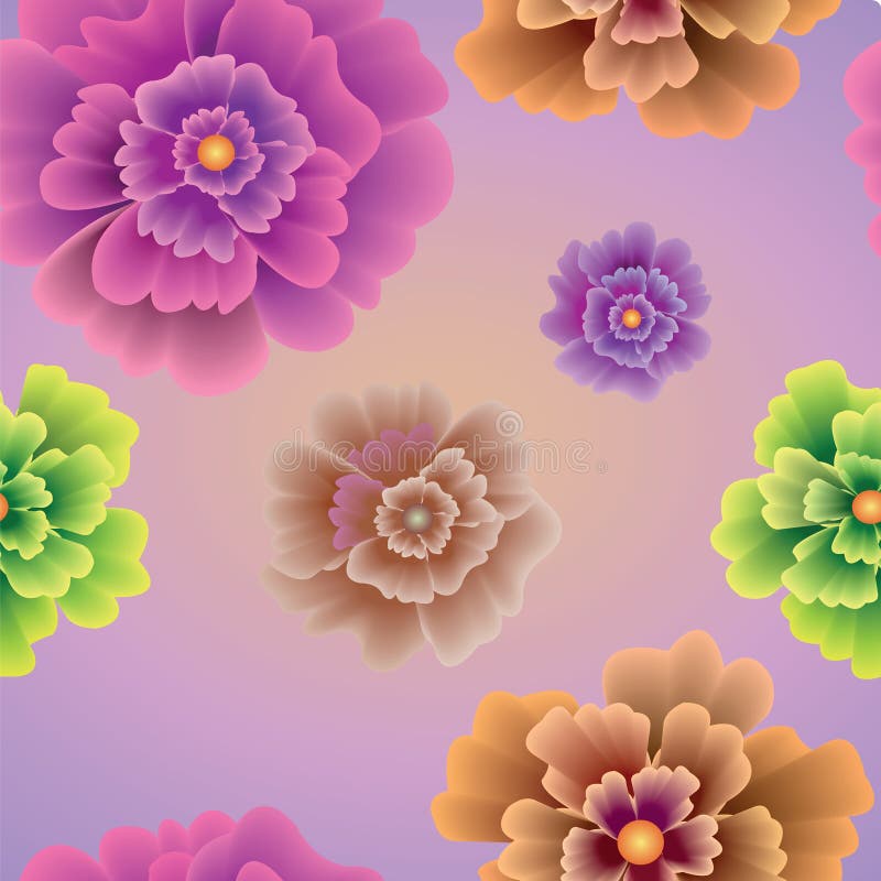 Vector Seamless Texture with Colorful Flowers Stock Vector ...