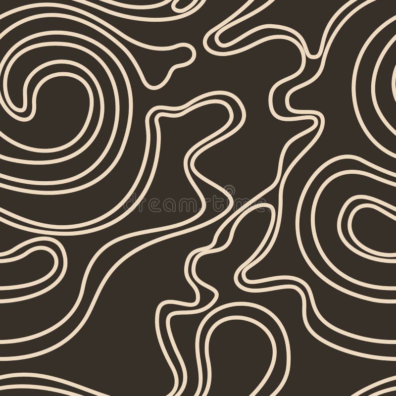 Vector Seamless Texture of Flowing Streamlined Shapes of Beige on a ...