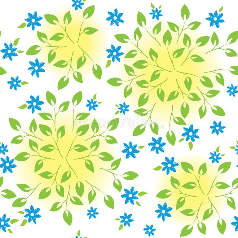 Vector Seamless Texture with Green Plants Stock Vector - Illustration ...