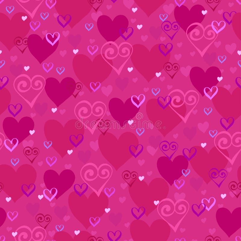 Vector Seamless Texture with Hearts Pattern. Valentine`s Day. Love ...
