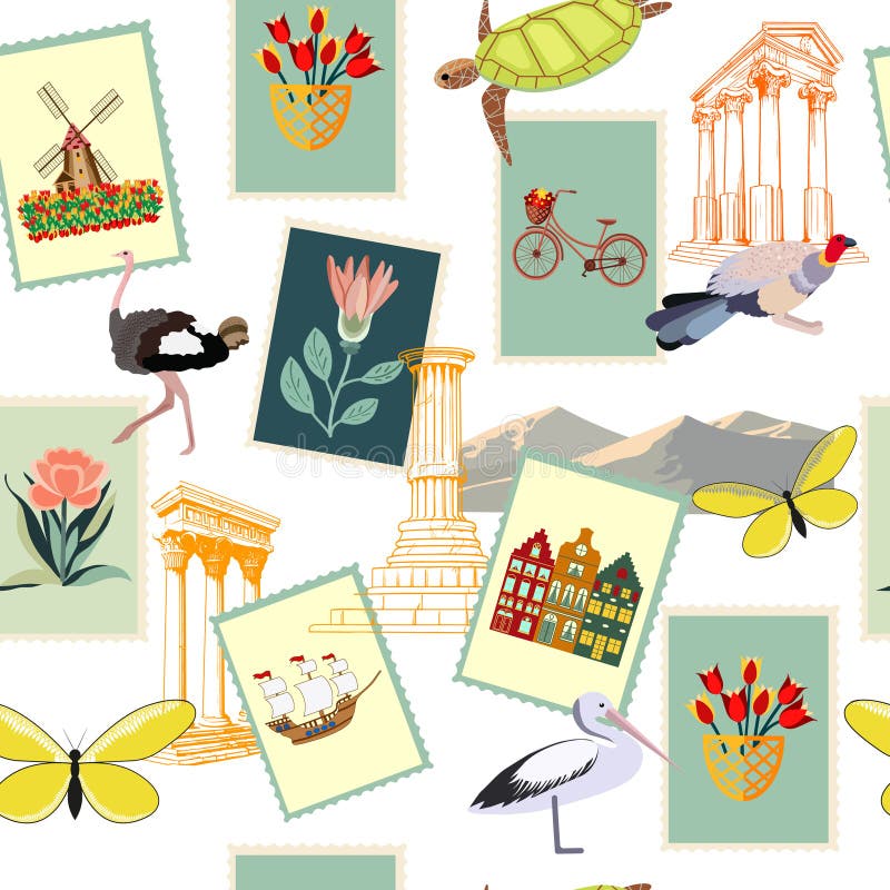 Vector Seamless Texture Pattern with Monuments Ad Famous Landmarks from ...