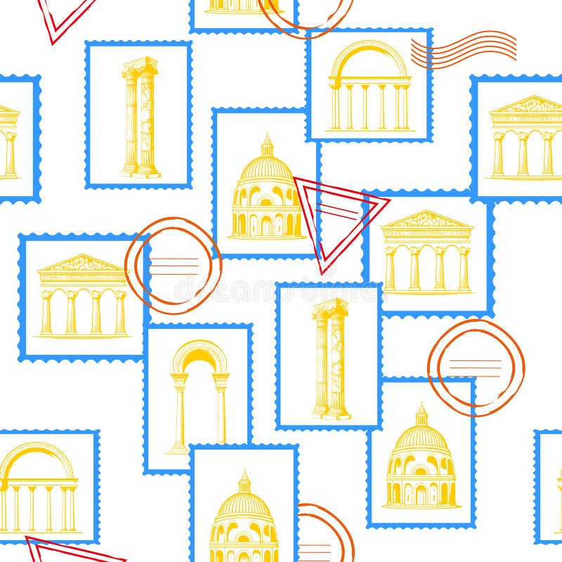 Vector Seamless Texture Pattern with Monuments Ad Famous Landmarks from ...