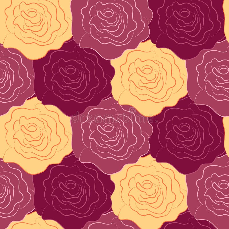 Vector Seamless Texture of Roses. Stock Vector - Illustration of ...