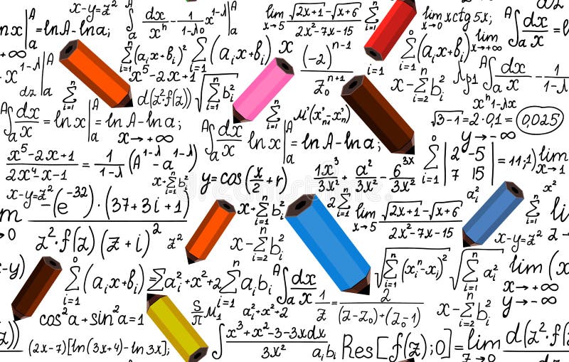 Vector Mathematical Seamless Texture with Handwritten Algebra and ...