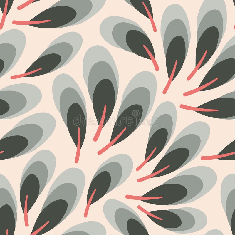 Vector Seamless Texture with Simple Feathers. Abstract Vintage ...