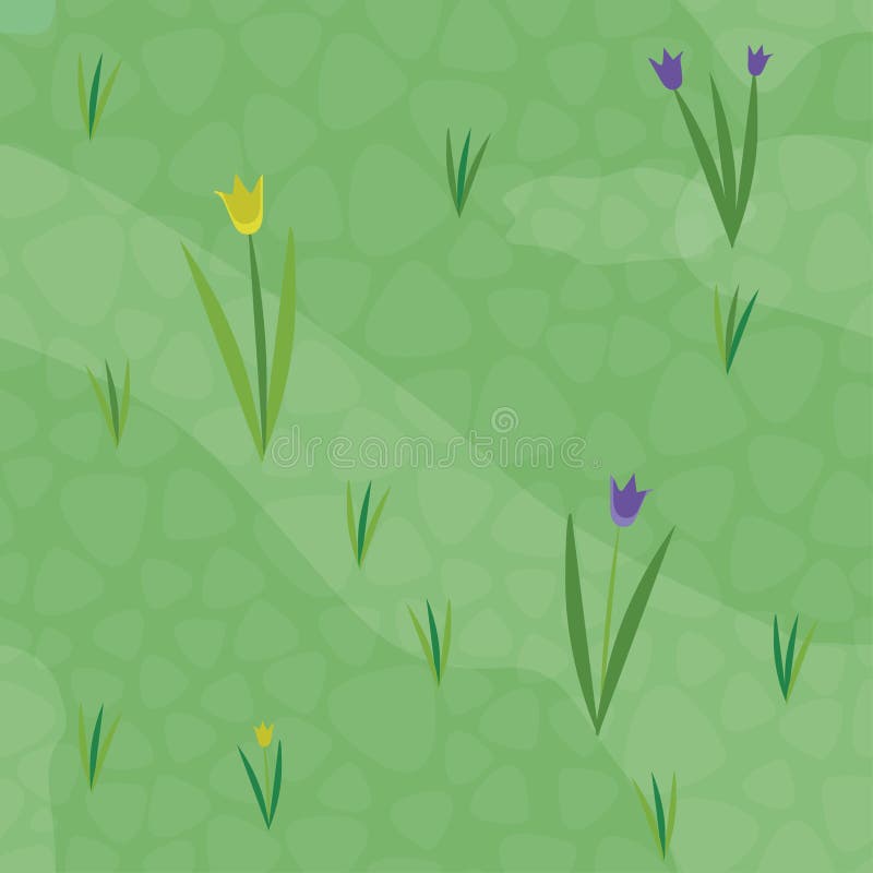 Vector Seamless Texture with Spring Fiels and Wild Flowers Stock Vector ...