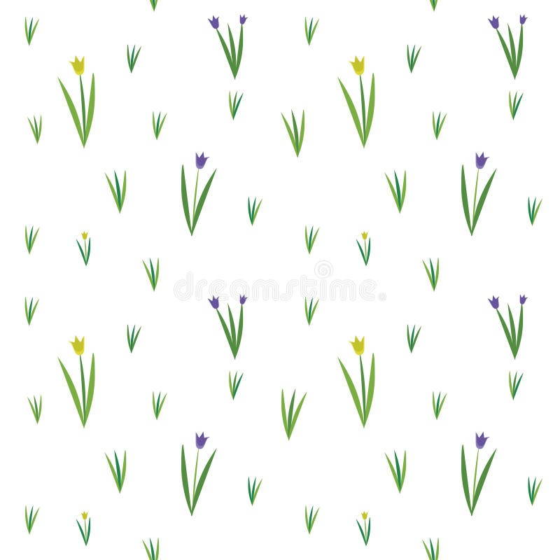 Vector Seamless Texture with Spring Fiels and Wild Flowers Stock Vector ...