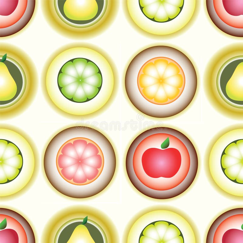 Vector Seamless Texture with Stylized Fruits Stock Illustration ...