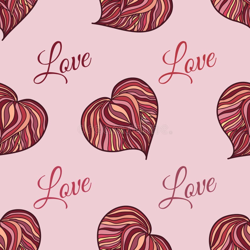 Vector Seamless Texture. Valentine S Day Theme Stock Vector ...