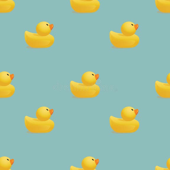 Vector Seamless Texture with Yellow Rubber Duck Stock Vector ...