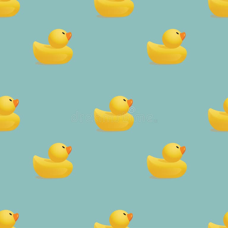 Vector Seamless Texture with Yellow Rubber Duck Stock Vector ...